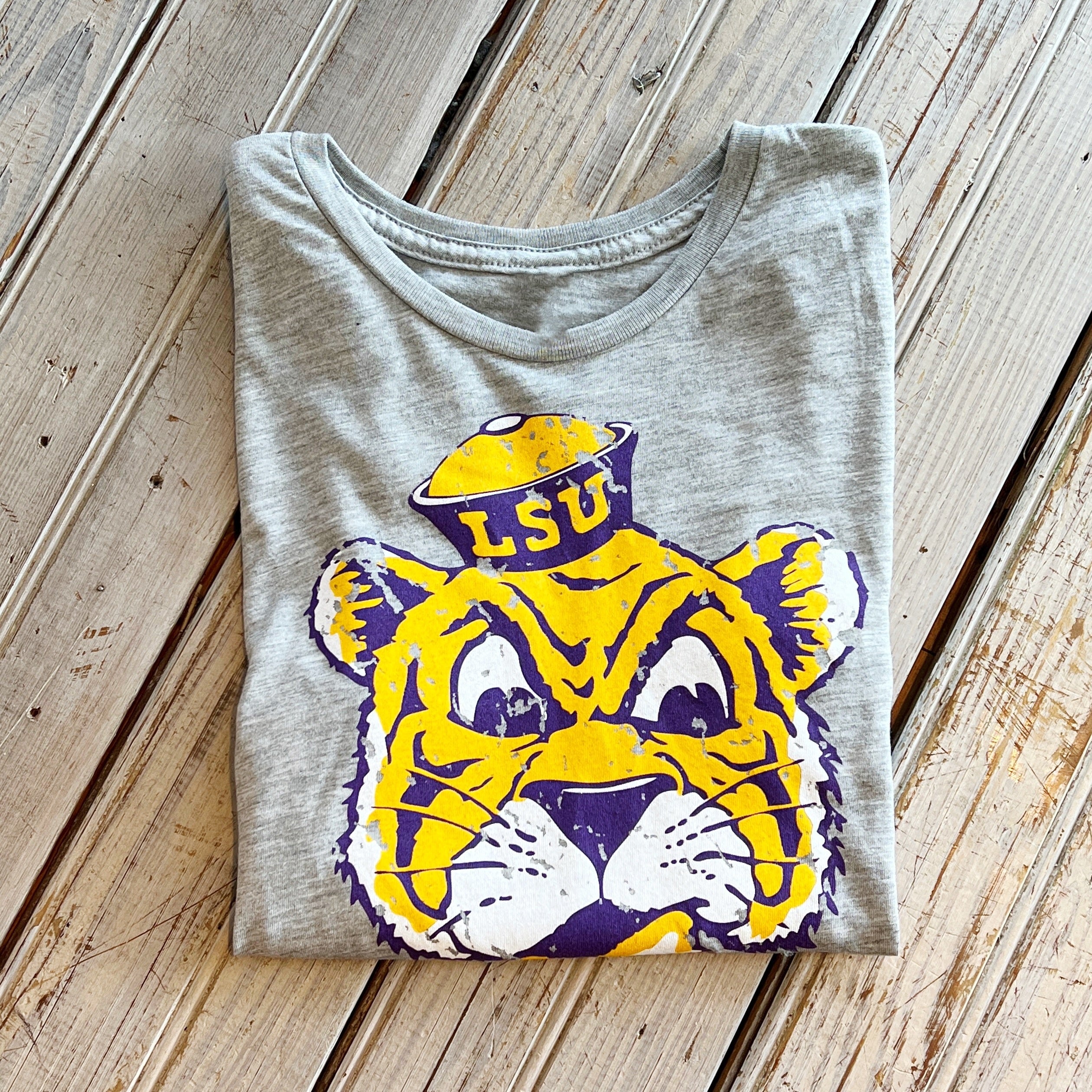 JT x LSU Sailor Mike Crop-hea grey – Nola Mercantile
