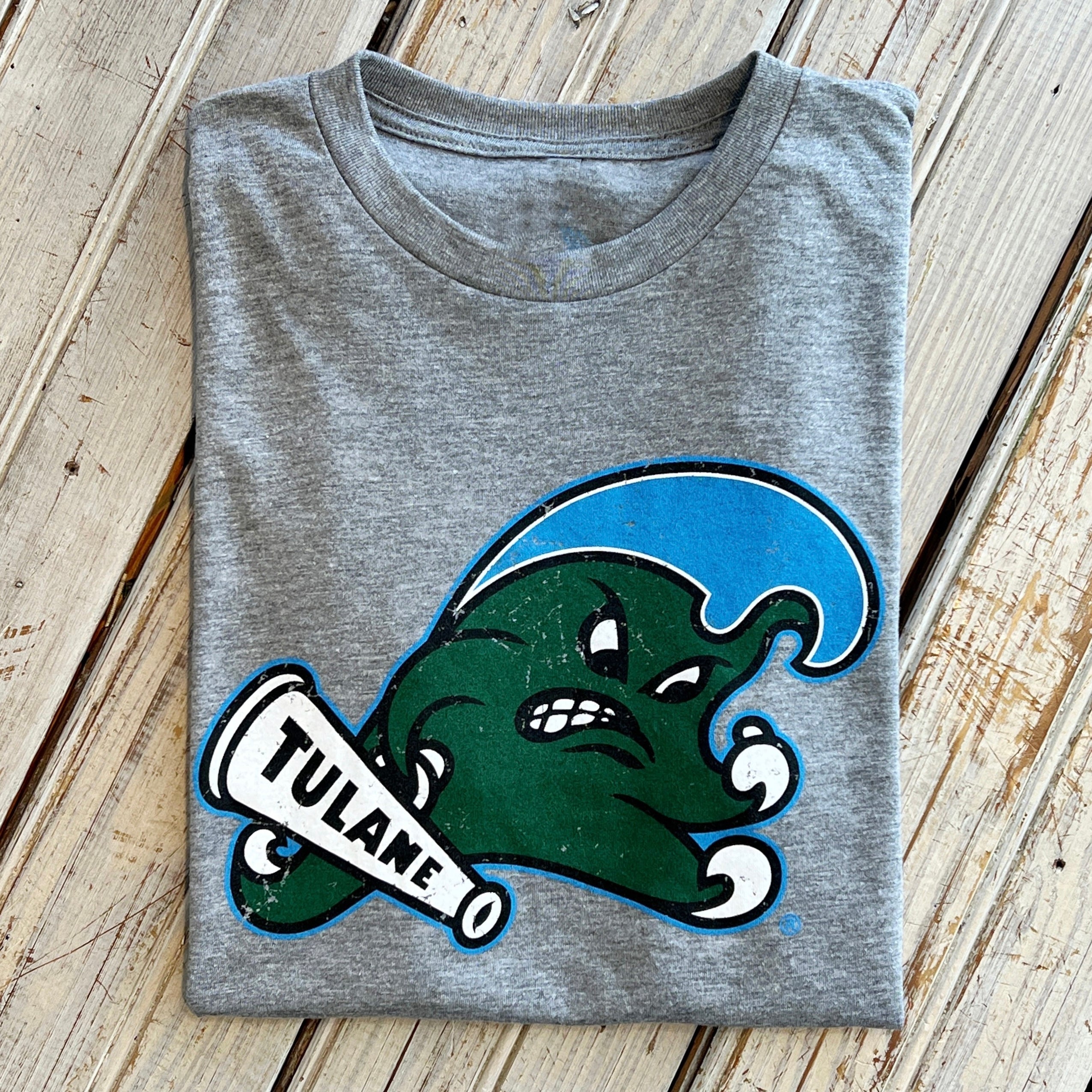 Tulane Angry Wave Tee-hea grey – Nola Mercantile